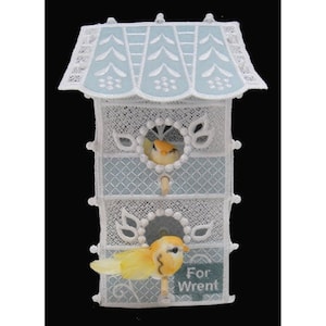 FSL & Applique Two Story Birdhouse - Machine Embroidery Project Design ...