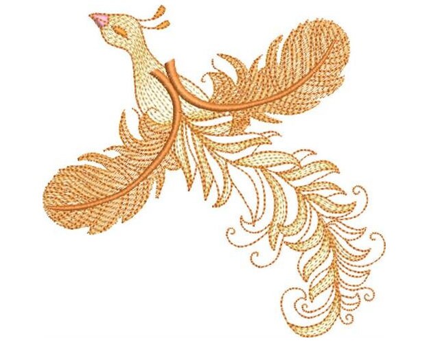 Barroco Peacock - Machine Embroidery Design, Baroque Bird Embroidery ...