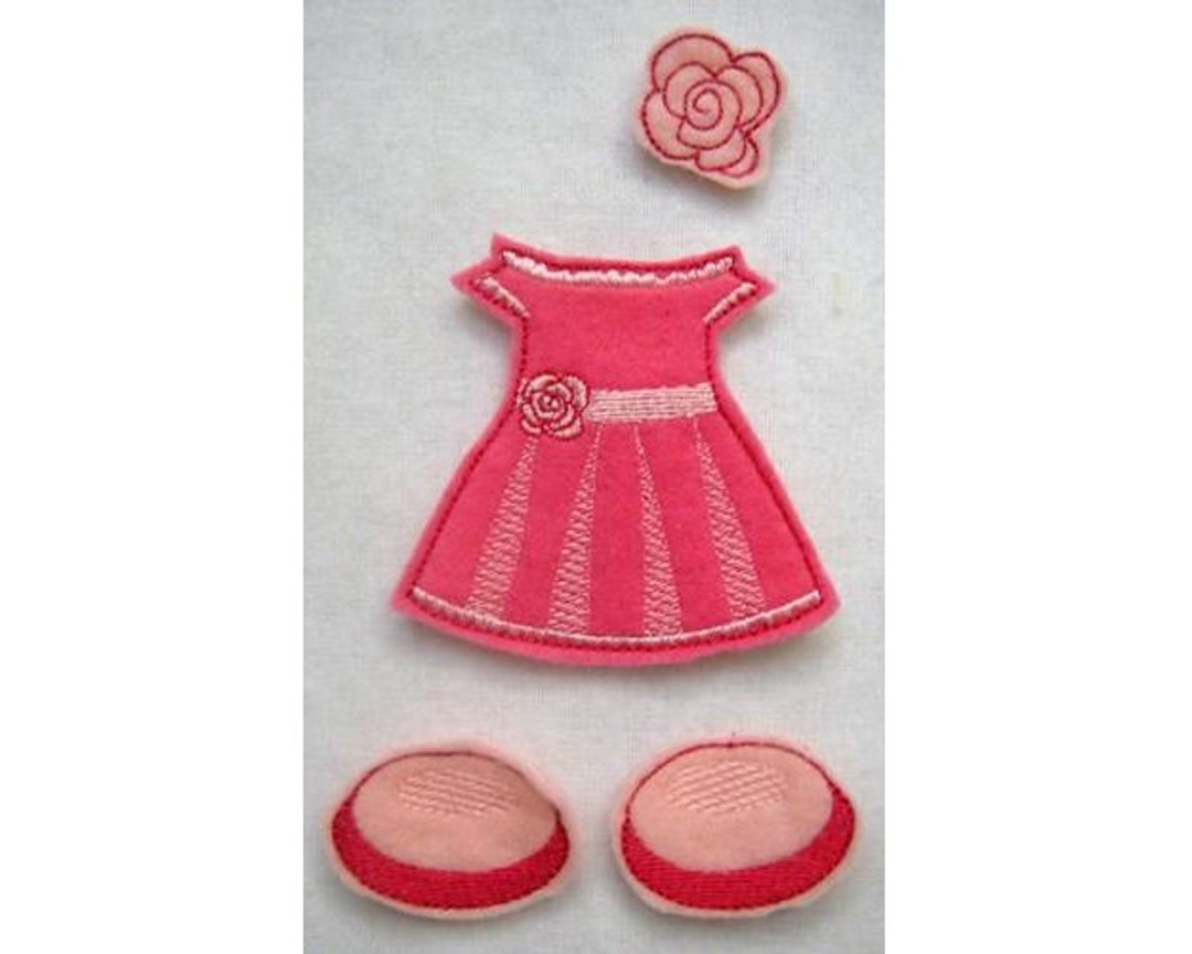 Felt Paperdoll Party Dress - Machine Embroidery Design, in the Hoop ...