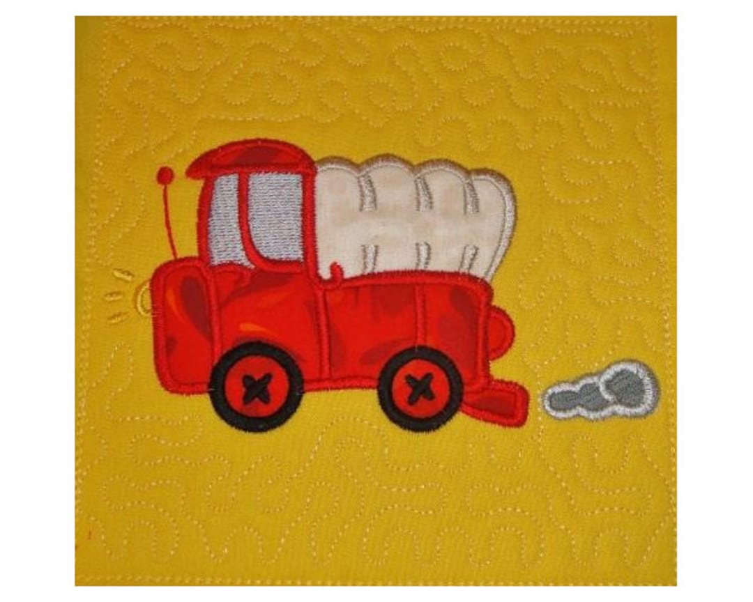 ITH Big Truck Applique Quilt Block - Machine Embroidery Design, in the ...