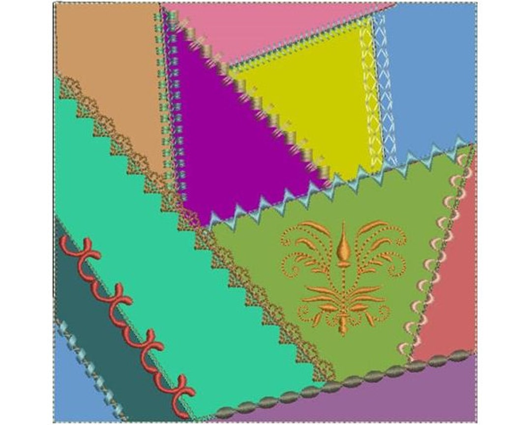 ITH Crazy Quilt Block Heritage - Machine Embroidery Design, in the Hoop ...