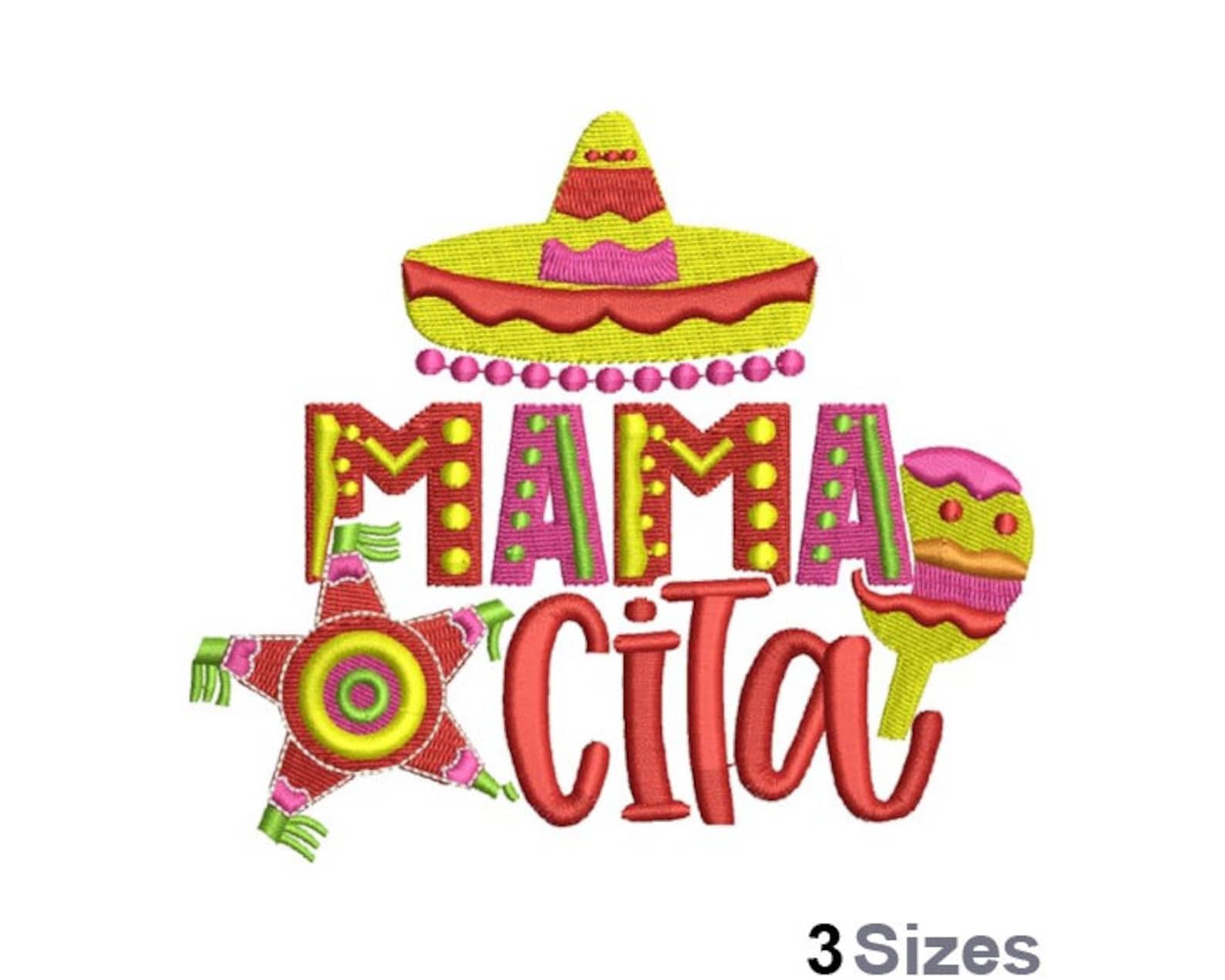 Mamacita - Machine Embroidery Design - 3 Sizes, Hot Mom Embroidery ...