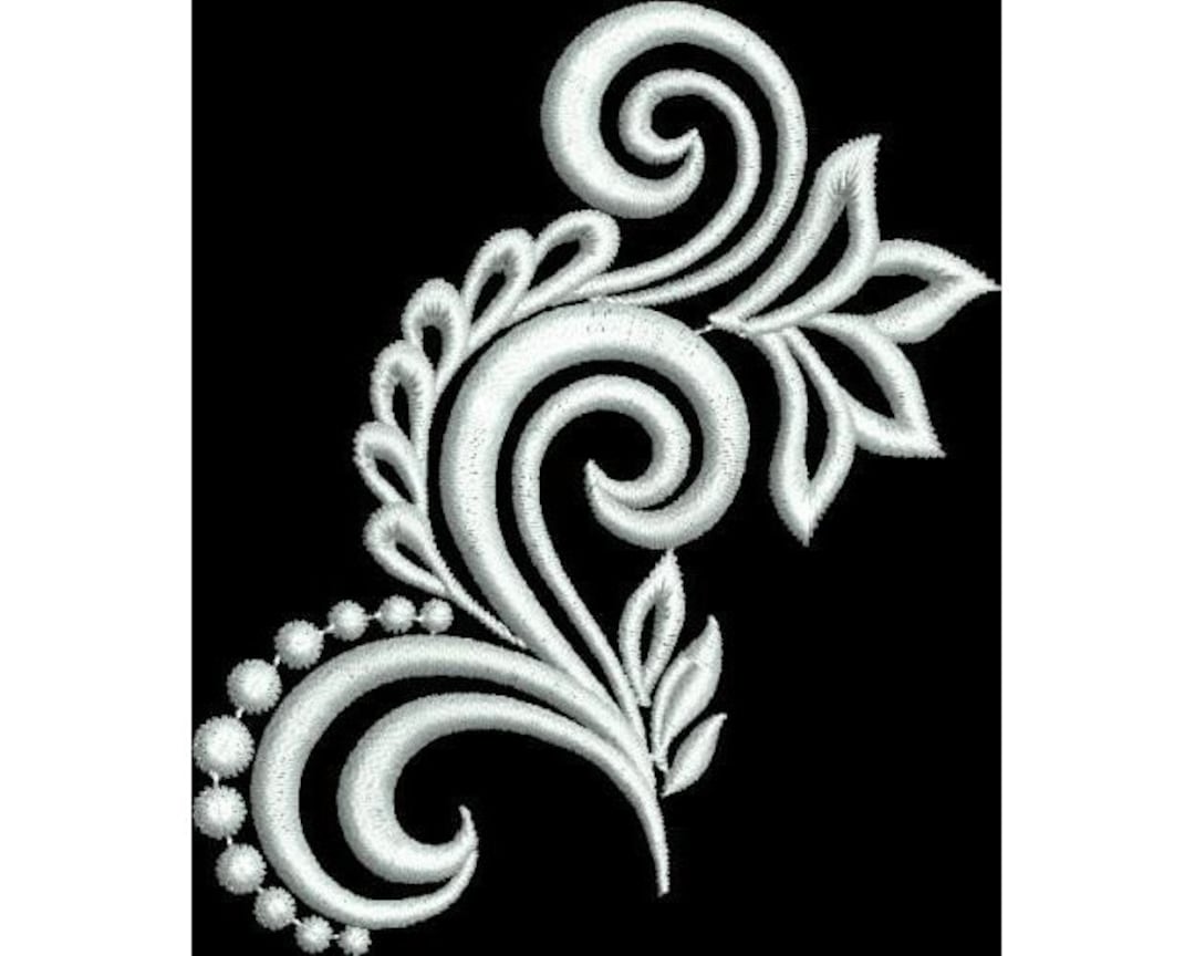 Sophisticated Element - Machine Embroidery Design, Flower Scroll ...