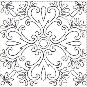 ITH Painted Tile Quilt Block Machine Embroidery Design, in the Hoop ...