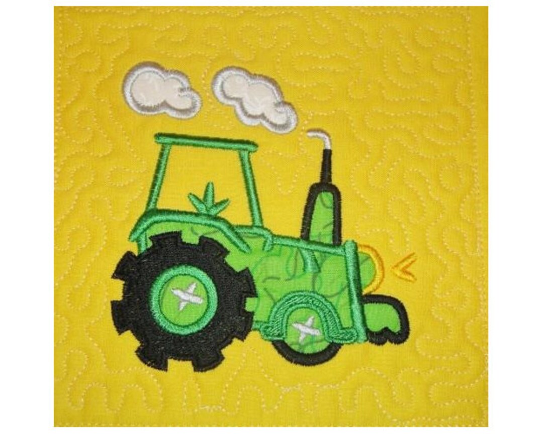 ITH Tractor Quilt Block - Machine Embroidery Design, in the Hoop Baby ...