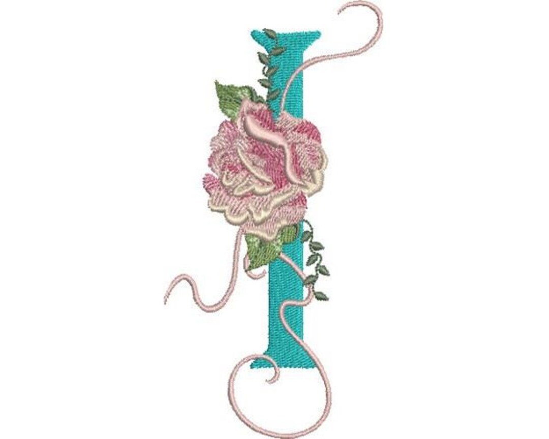 Harrington Rose I - Machine Embroidery Design, Decorated Rose Alphabet ...