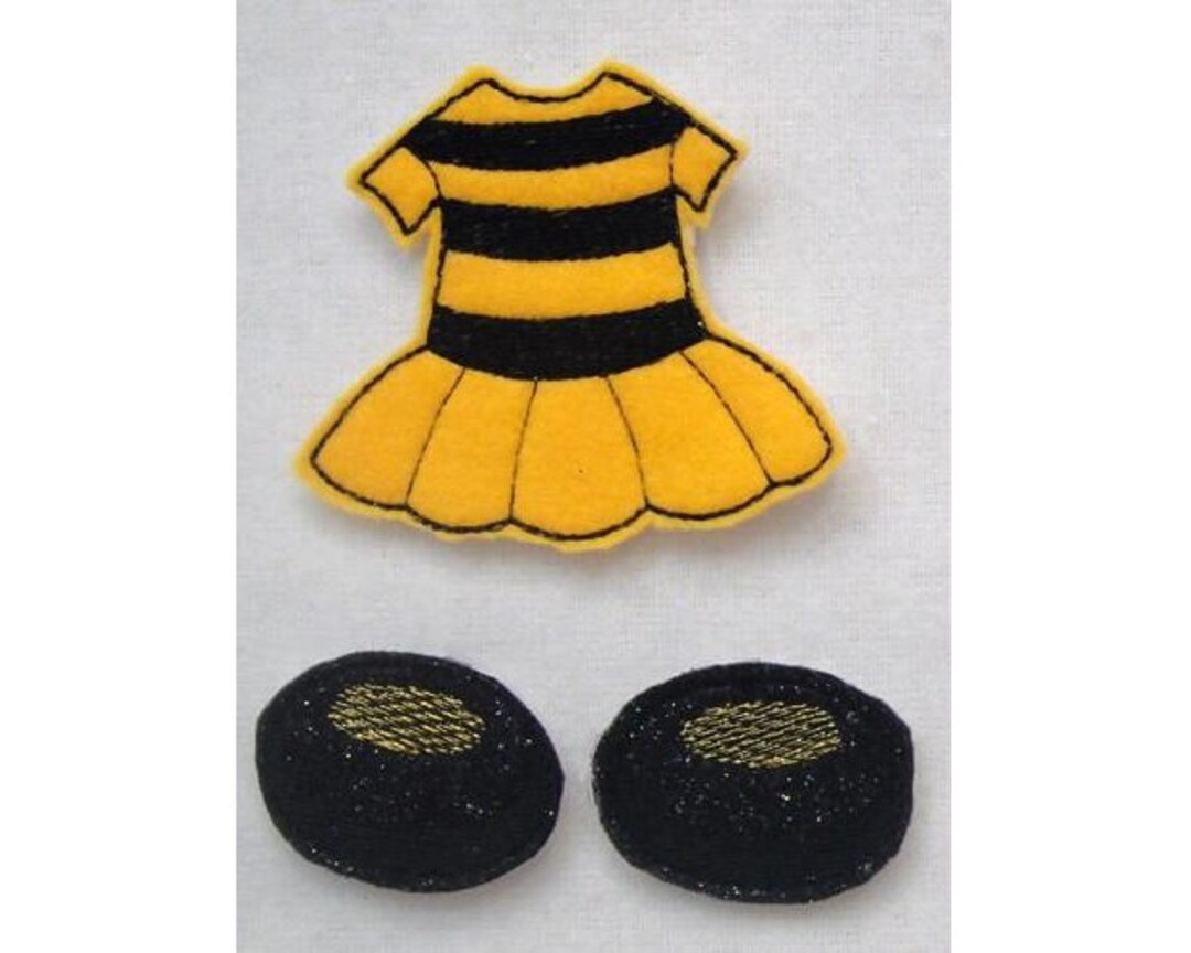 Felt Paperdoll Bumblebee Costume - Machine Embroidery Design, in the ...