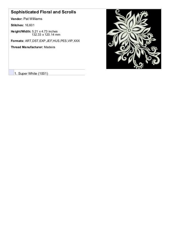 Sophisticated Flower Scroll Machine Embroidery Design - Etsy