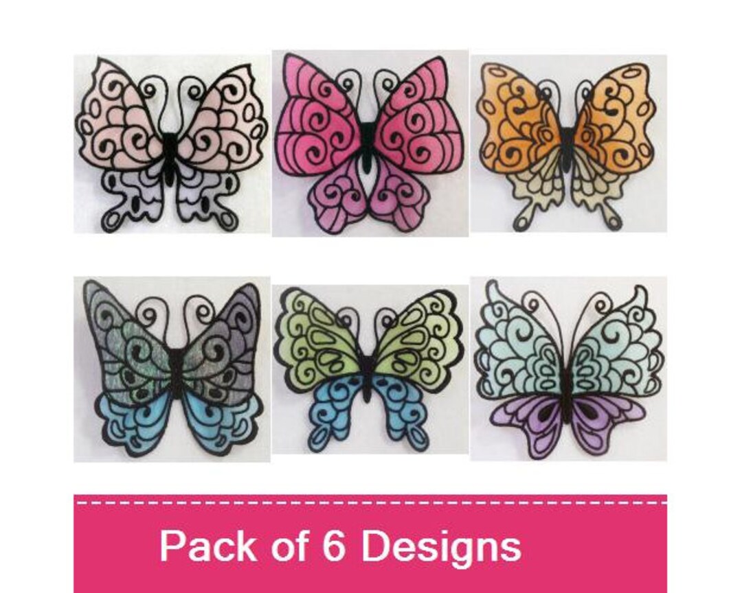6 ITH Organza Butterflies - Machine Embroidery Designs PACK, in the ...