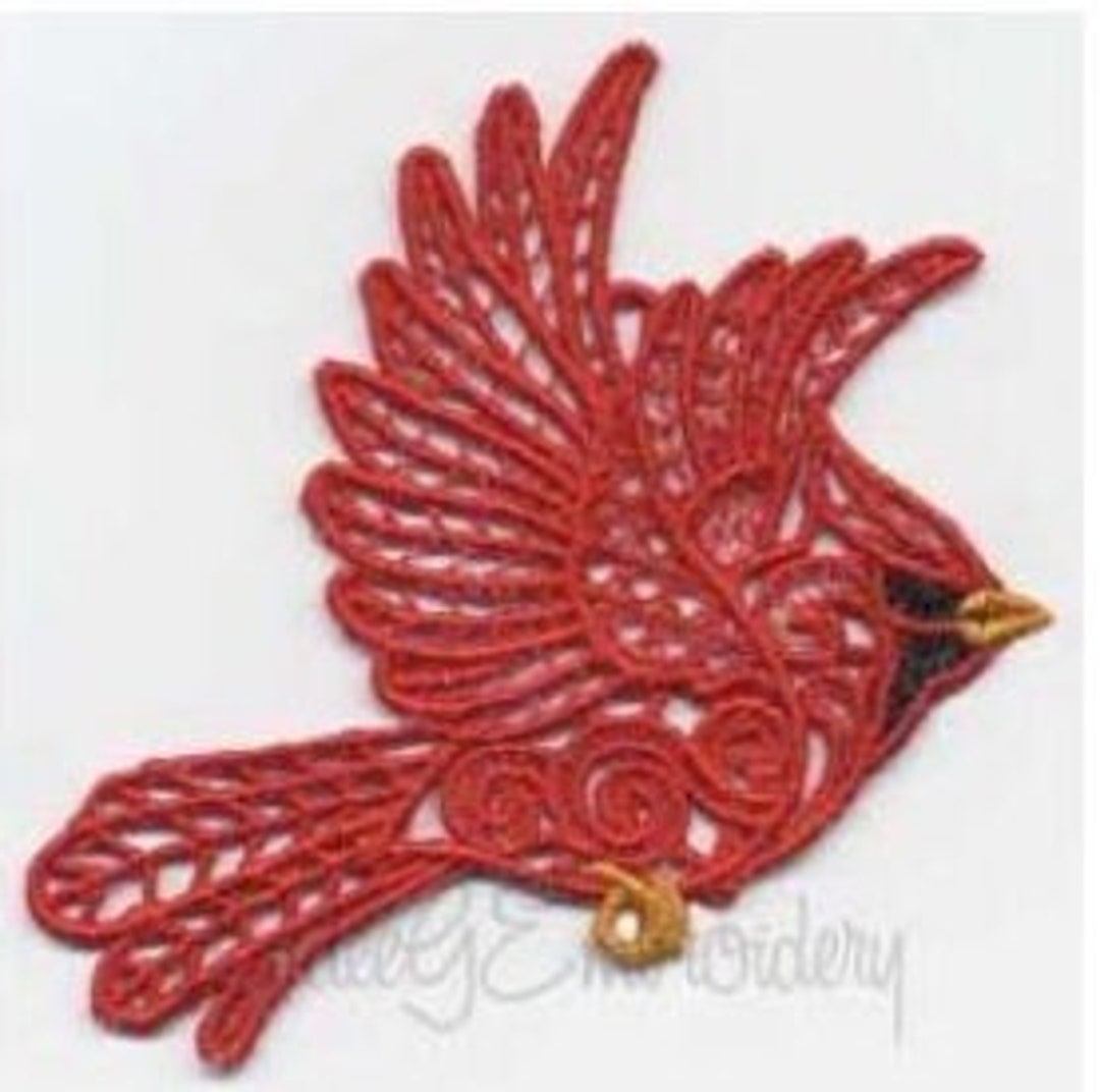 FSL Cardinal - Machine Embroidery Design, Free Standing Lace Cardinal ...