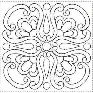 ITH Painted Tile Quilt Block - Machine Embroidery Design, in the Hoop ...