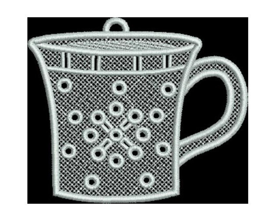 FSL Coffee Mug - Machine Embroidery Design, Freestanding Lace Coffee ...