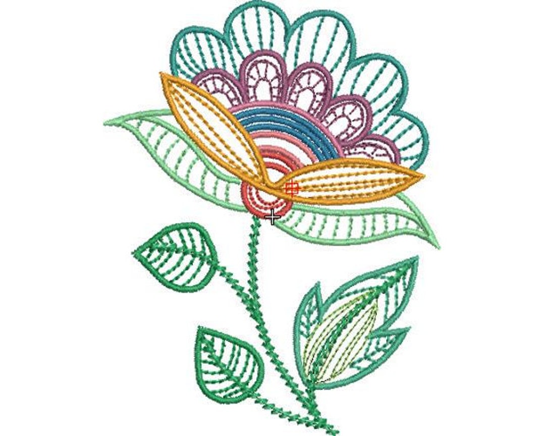 Jacobean Floral - Machine Embroidery Design, Jacobean Flower Embroidery ...