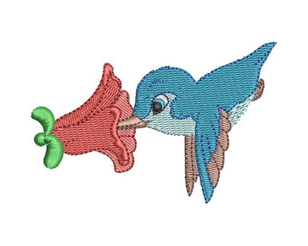 Baby Hummingbird - Machine Embroidery Design, Feeding Hummingbird ...