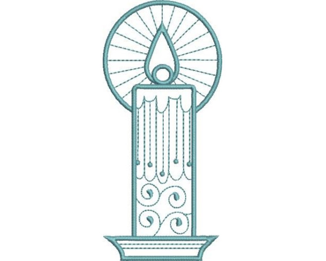 Holiday Candle - Machine Embroidery Design, Elegant Nativity Bell Pull ...