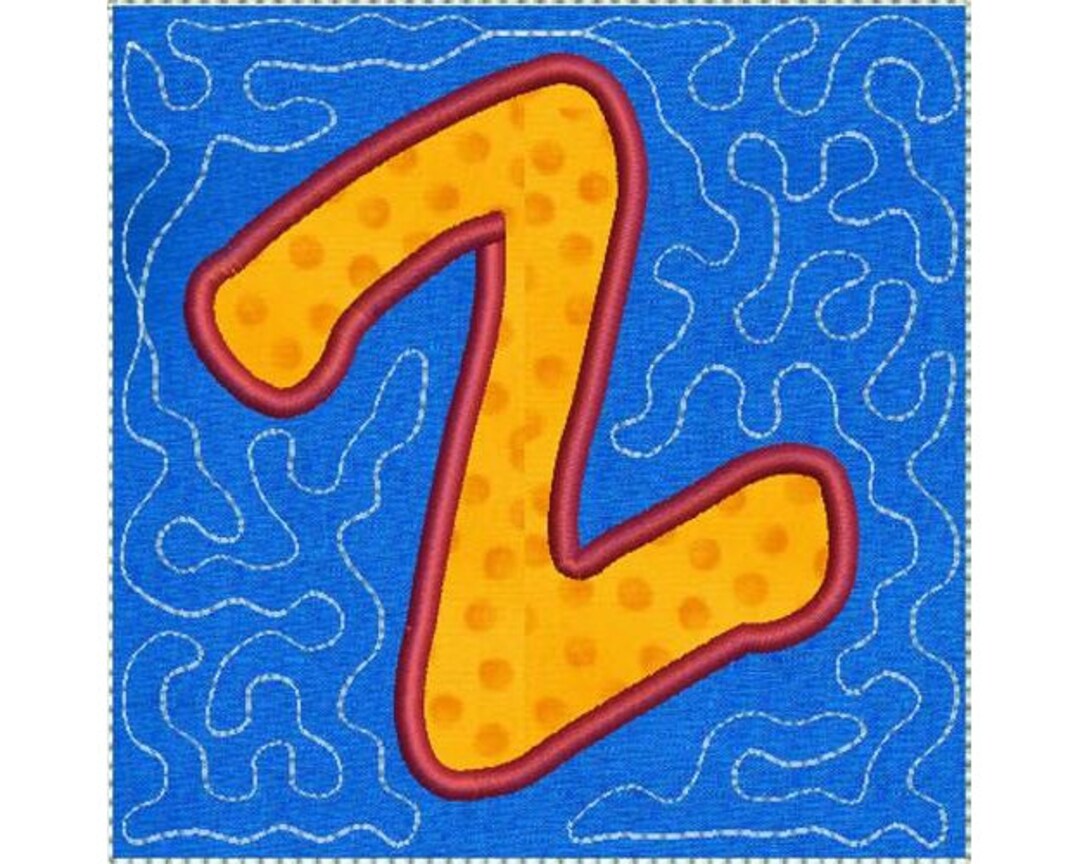 ITH Alphabet Quilt Block Z - Machine Embroidery Design, in the Hoop ...