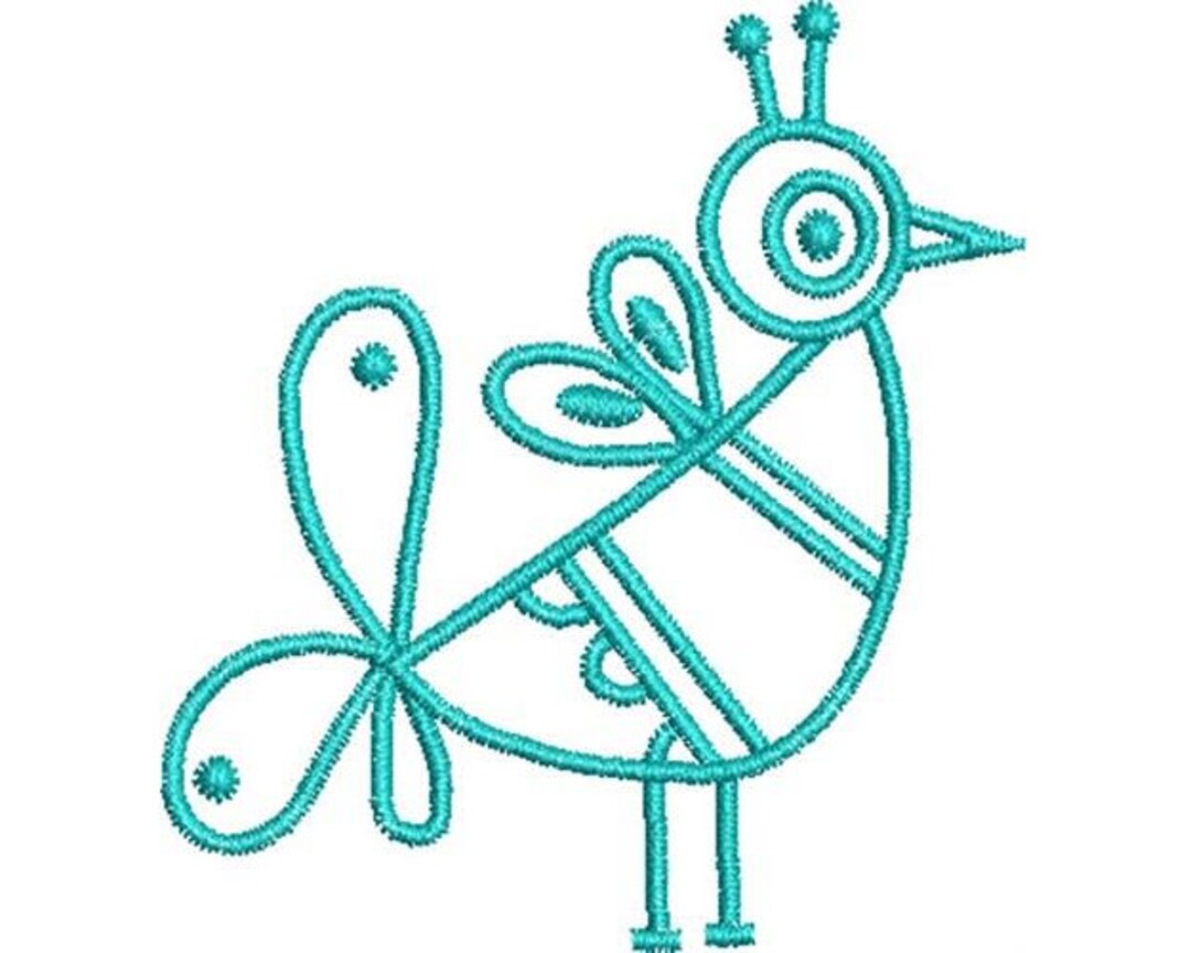 Native Bird Outline Machine Embroidery Design, Whimsical Native Designs ...