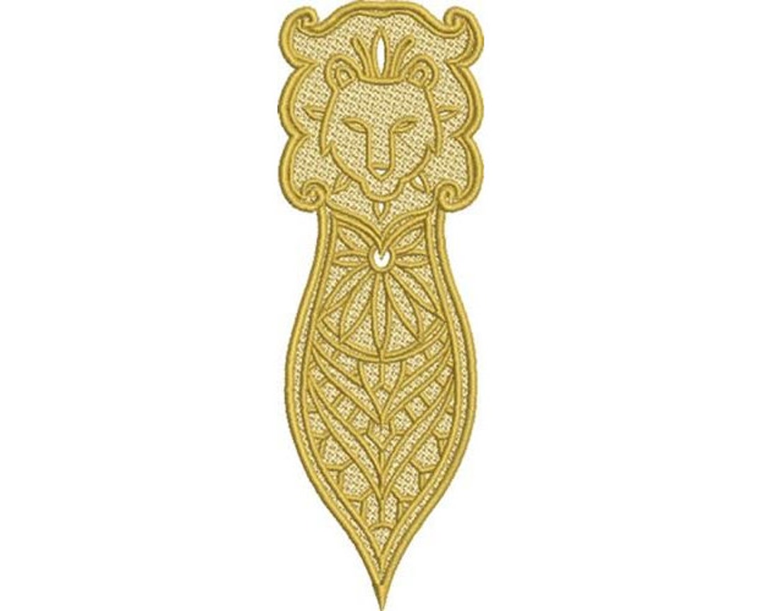 FSL Leo Bookmark - Machine Embroidery Design, Freestanding Lace Leo ...