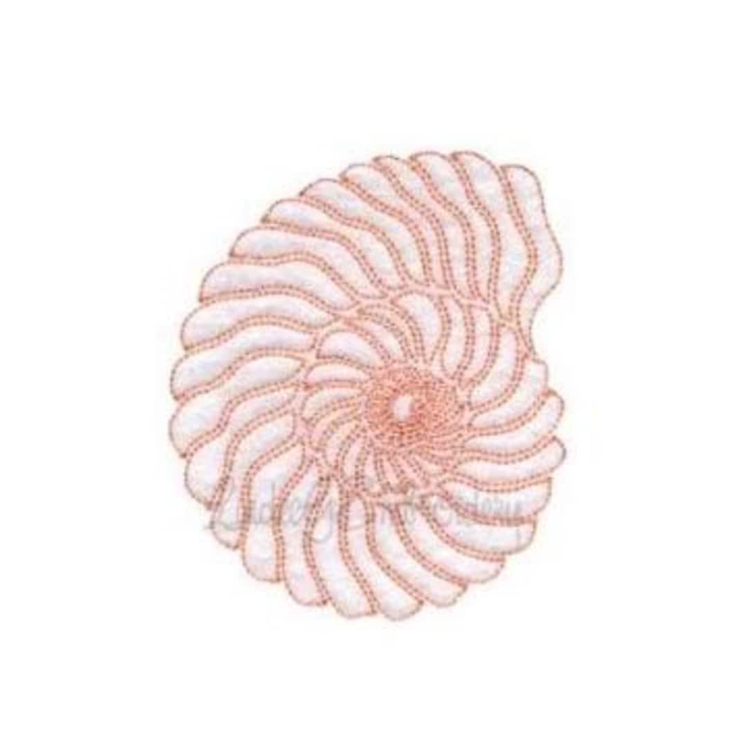 Nautilus Seashell Machine Embroidery Design, Nautilus Embroidery ...