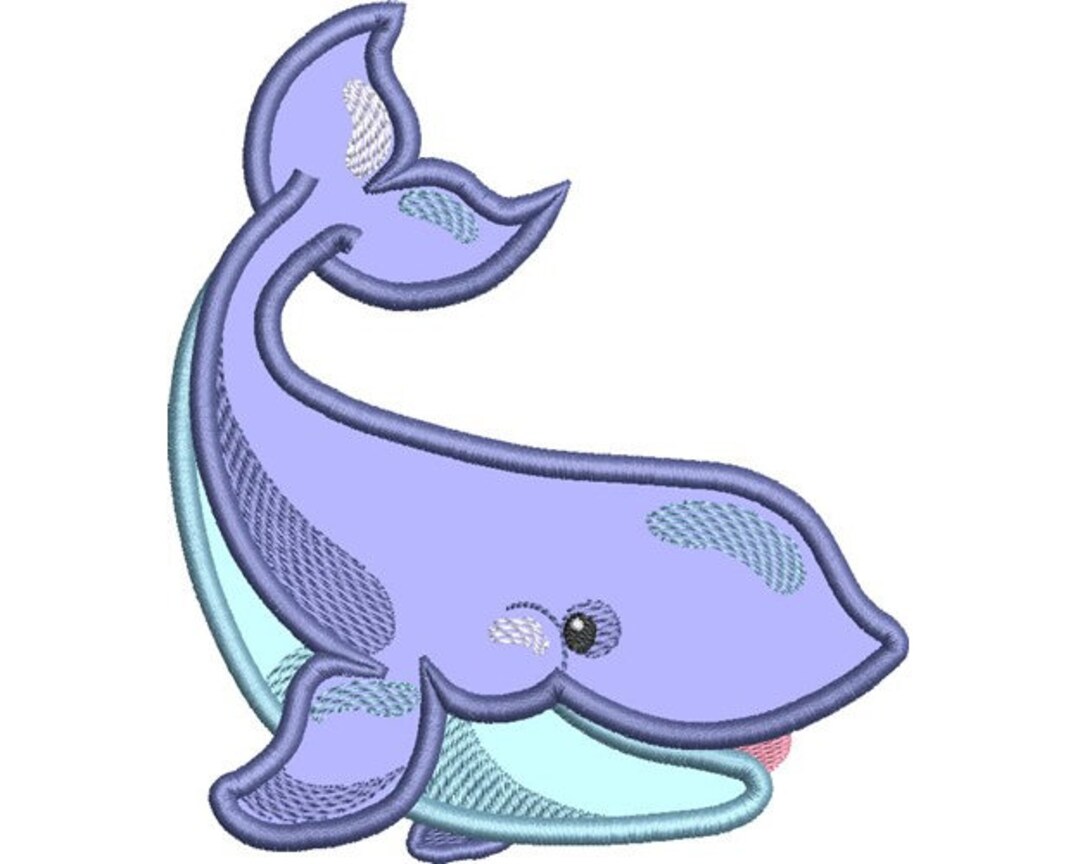 Happy Baby Whale Applique - Machine Embroidery Applique Design, Whale ...