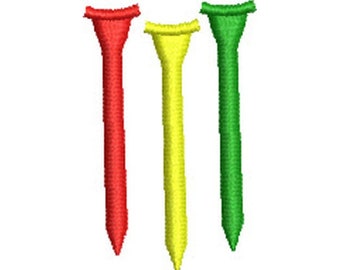 Golf Ball and Golf Tees Machine Embroidery Design, Golfing Embroidery ...