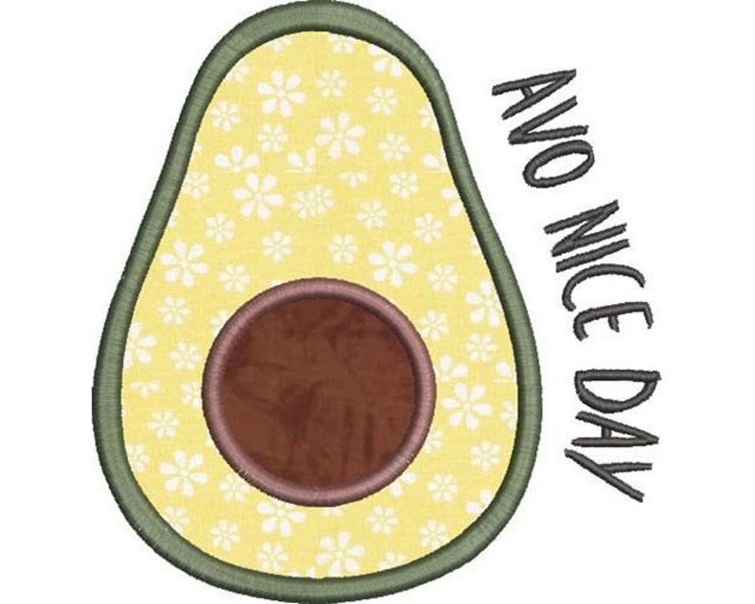 Avocado Applique - Machine Embroidery Design, Go Green Grocery Totes ...