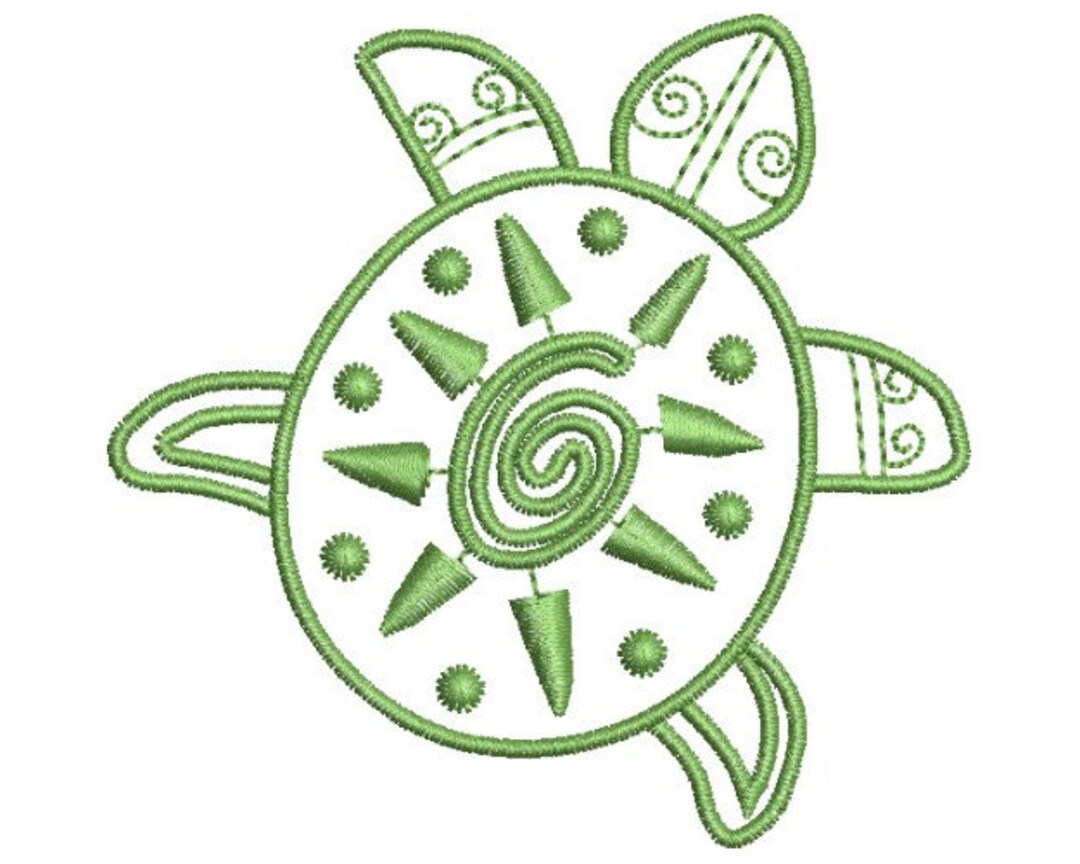 Painted Turtle - Machine Embroidery Design, Artistic Turtle Embroidery ...