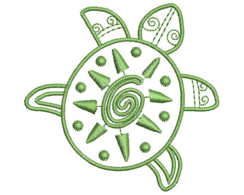 Painted Turtle Machine Embroidery Design Artistic Turtle - Etsy