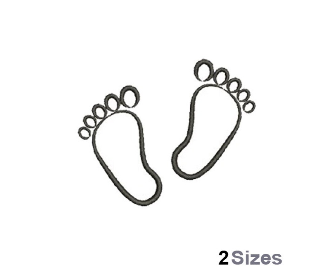 Footprints Outline - Machine Embroidery Design - 2 Sizes, Baby Foot ...