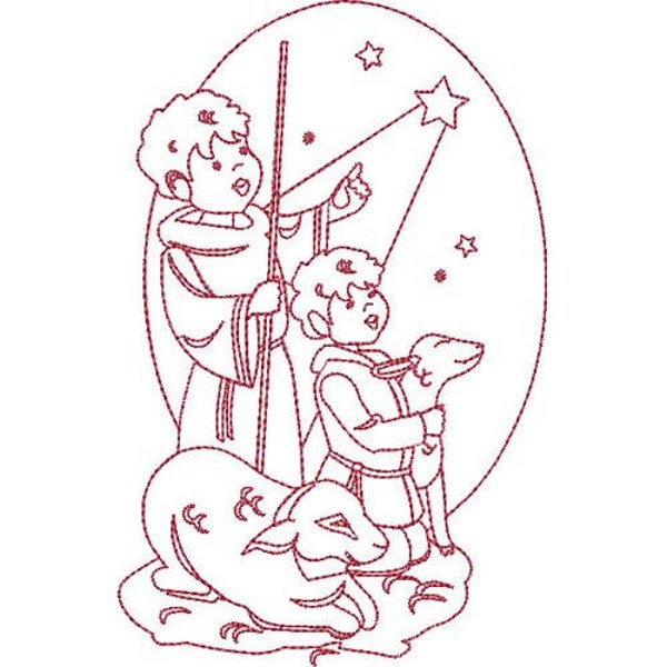 Nativity Redwork Embroidery Pattern - Etsy