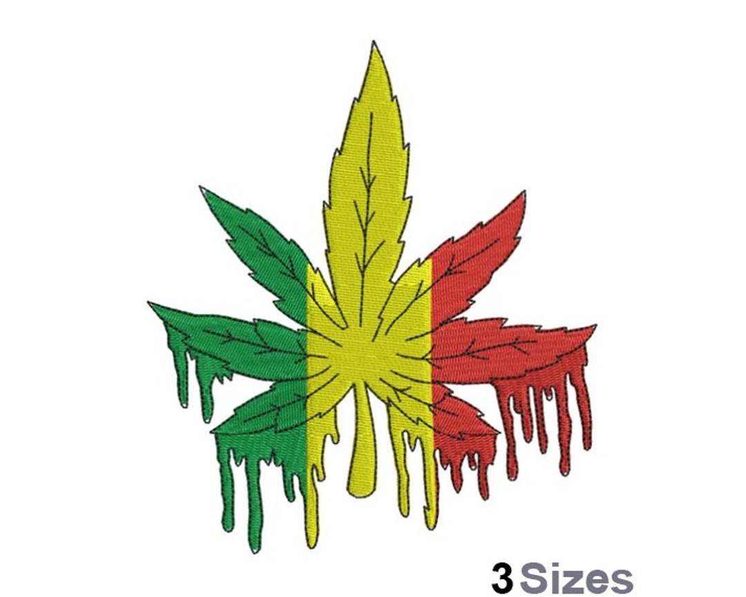 Melting Marijuana - Machine Embroidery Design - 3 Sizes, Colorful ...