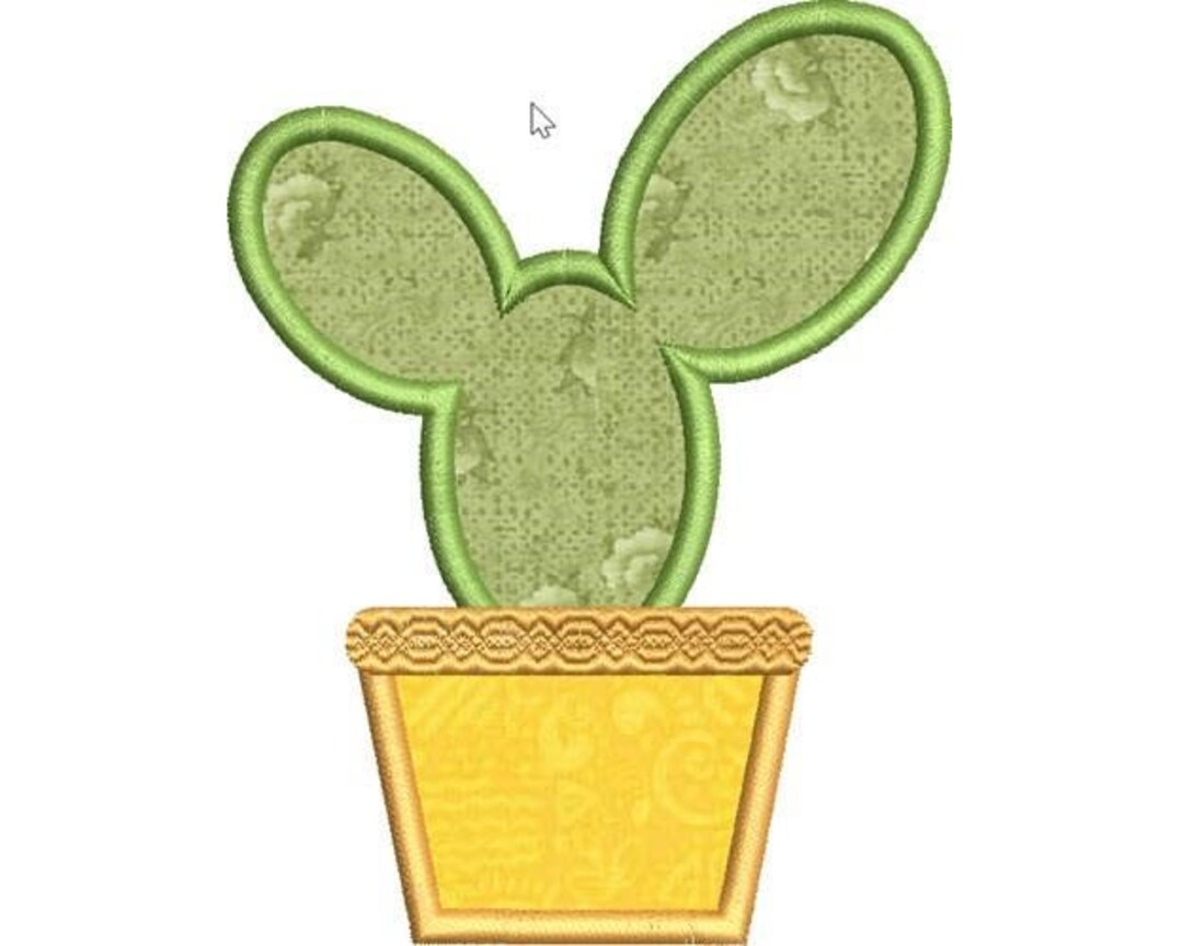 Potted Cactus Applique - Machine Embroidery Design, Cactus Pot Applique ...
