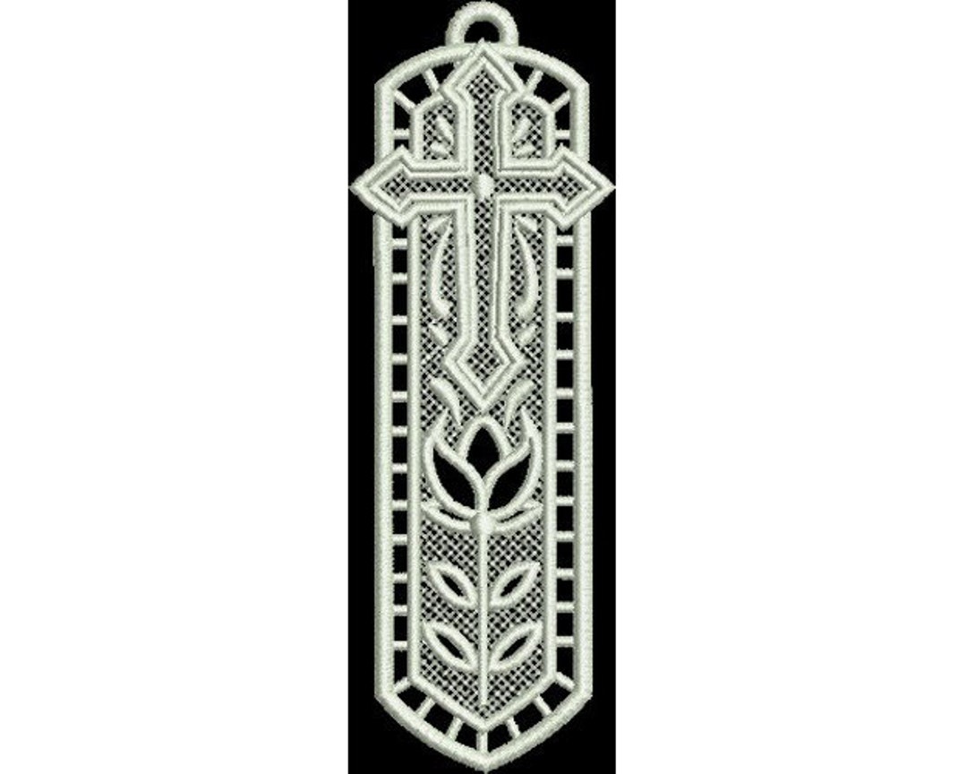 FSL Holy Cross Bookmark - Machine Embroidery Design, Freestanding Lace ...