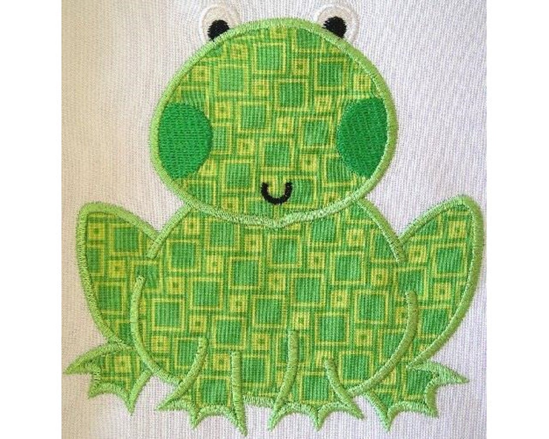 Applique Frog Machine Embroidery Design, Little Green Frog Applique ...