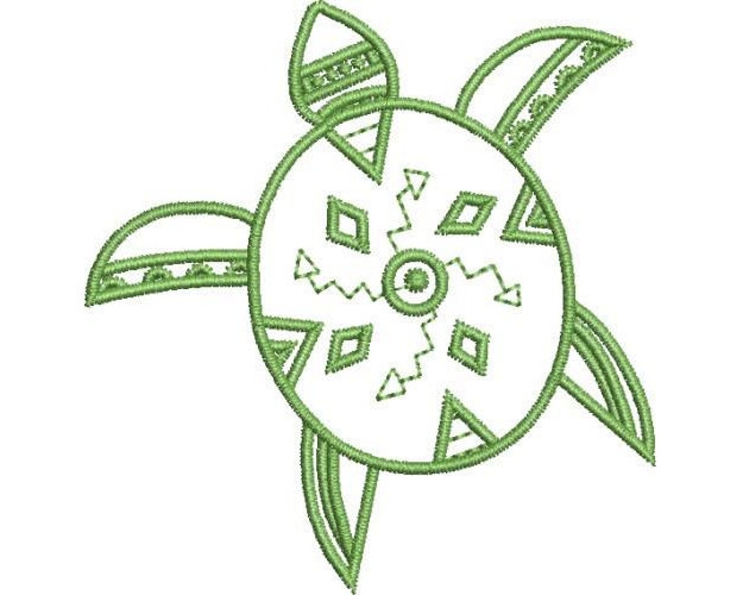 Indian Turtle Machine Embroidery Design, Tribal Turtle Embroidery ...