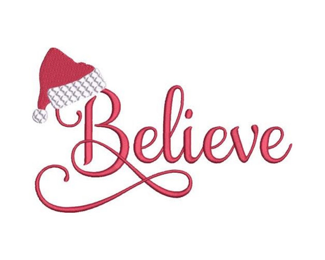 Believe - Machine Embroidery Design, Santa Claus Hat Embroidery Design ...