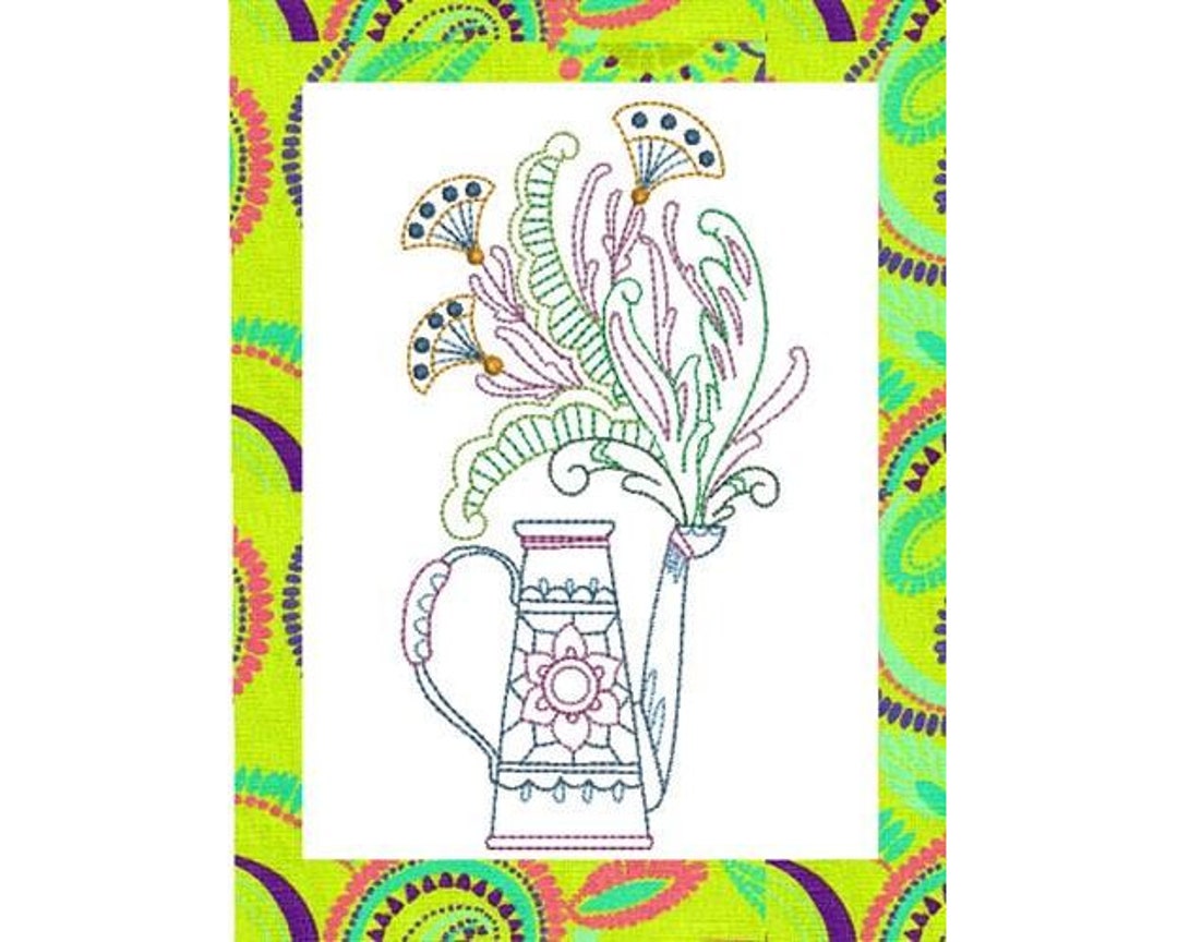 ITH Spring Watering Can Mug Rugs - Machine Embroidery Design, in the ...