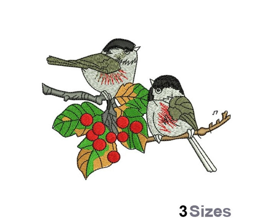 Black Capped Chickadee - Machine Embroidery Design - 3 Sizes, Birds on ...