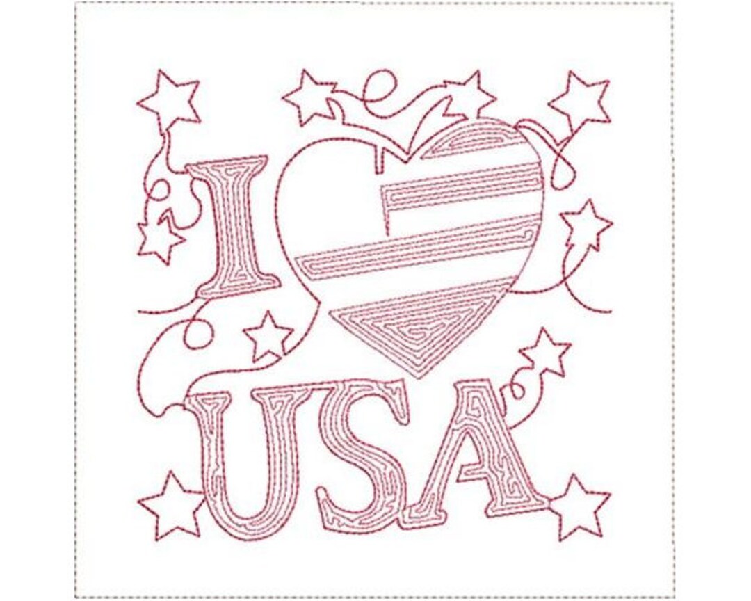 Patriotic Quilt Block Machine Embroidery Design, Americana Table Topper ...