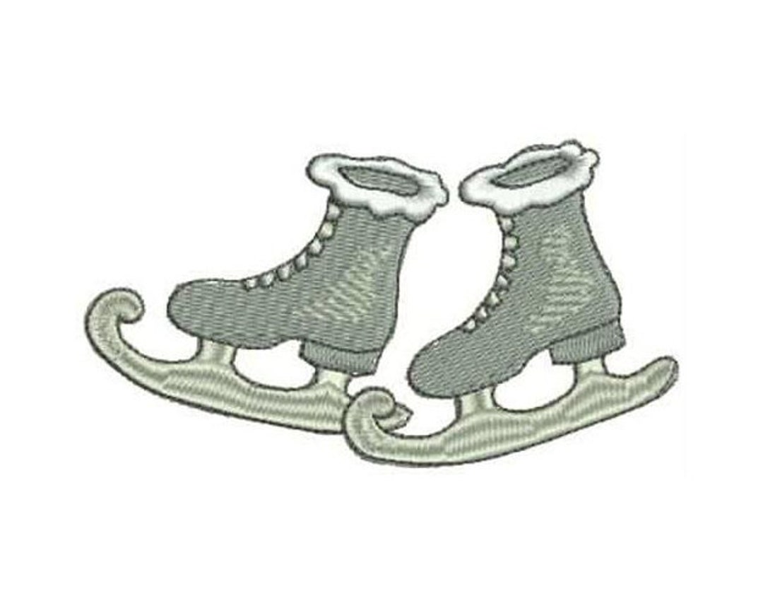 Silver Ice Skates - Machine Embroidery Design, Ice Skates Embroidery ...