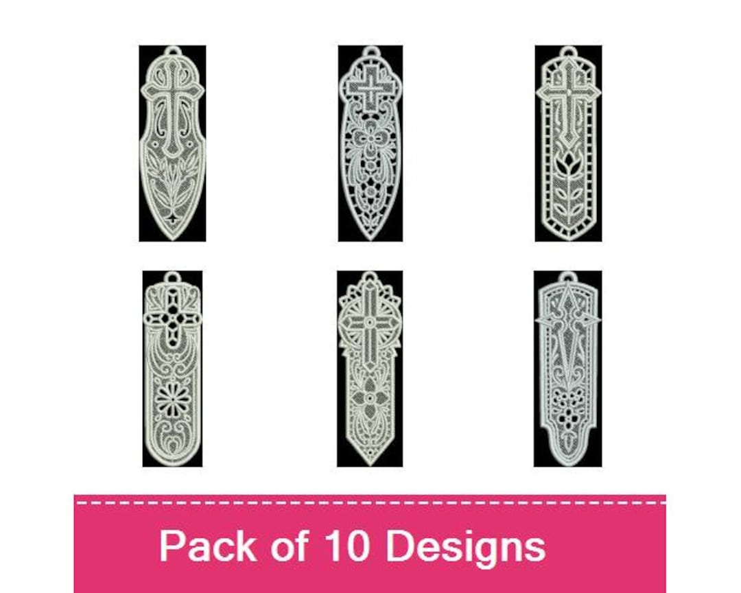 10 FSL Cross Bookmarks - Machine Embroidery Designs PACK, Freestanding ...