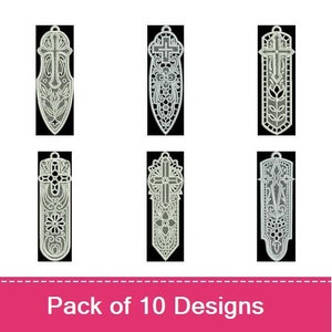 10 FSL Cross Bookmarks - Machine Embroidery Designs PACK, Freestanding ...