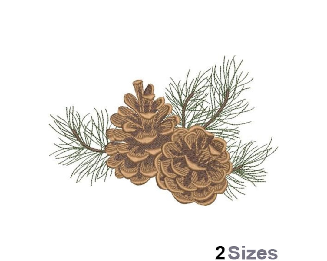 Pinecones - Machine Embroidery Design - 2 Sizes, Pine Tree Cones ...