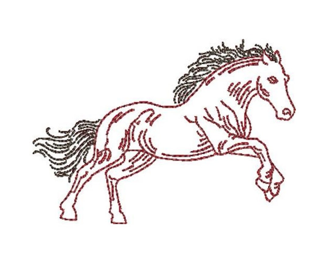 Running Horse Outline - Machine Embroidery Design, Horse Galloping ...