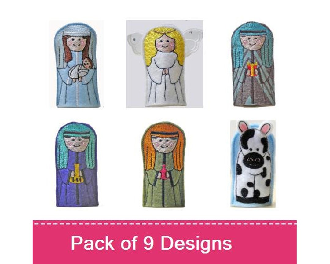 9 ITH Nativity Finger Puppets - Machine Embroidery Designs PACK, in the ...