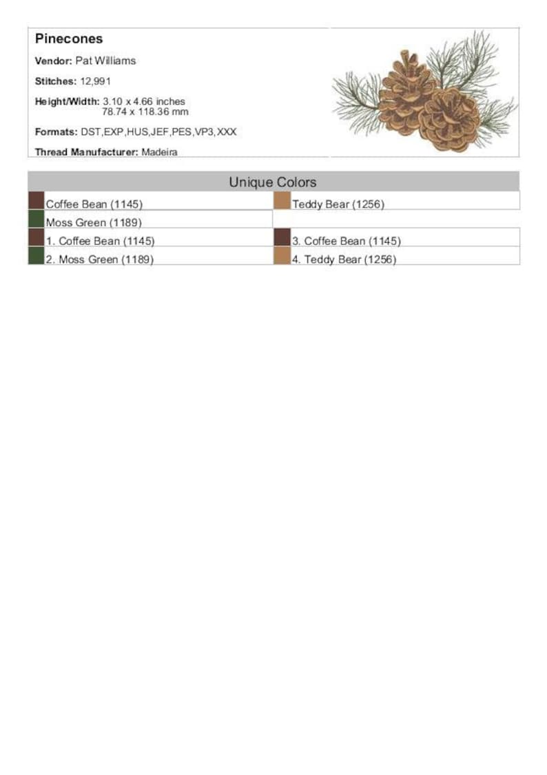 Pinecones - Machine Embroidery Design - 2 Sizes, Pine Tree Cones ...