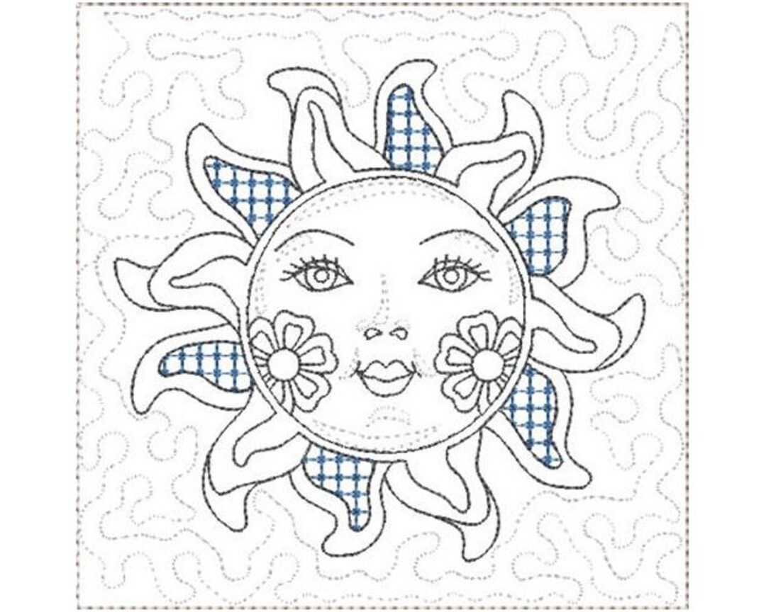 ITH Talavera Sun Quilt Block - Machine Embroidery Design, in the Hoop ...