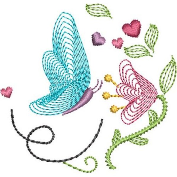 Butterfly Kisses Embroidery Design - Etsy