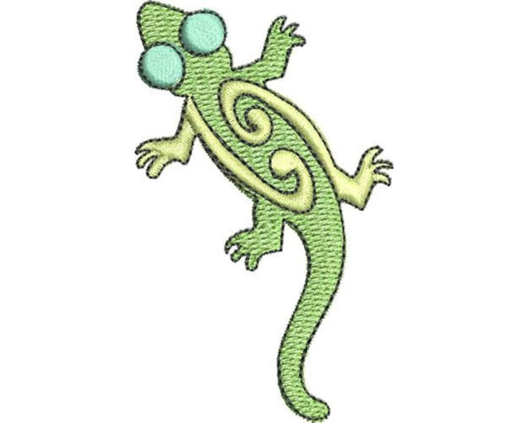 Stylish Gecko Machine Embroidery Design, Lizard Embroidery Pattern ...