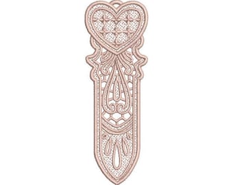 FSL Heart Bookmark Machine Embroidery Design, Freestanding Lace ...
